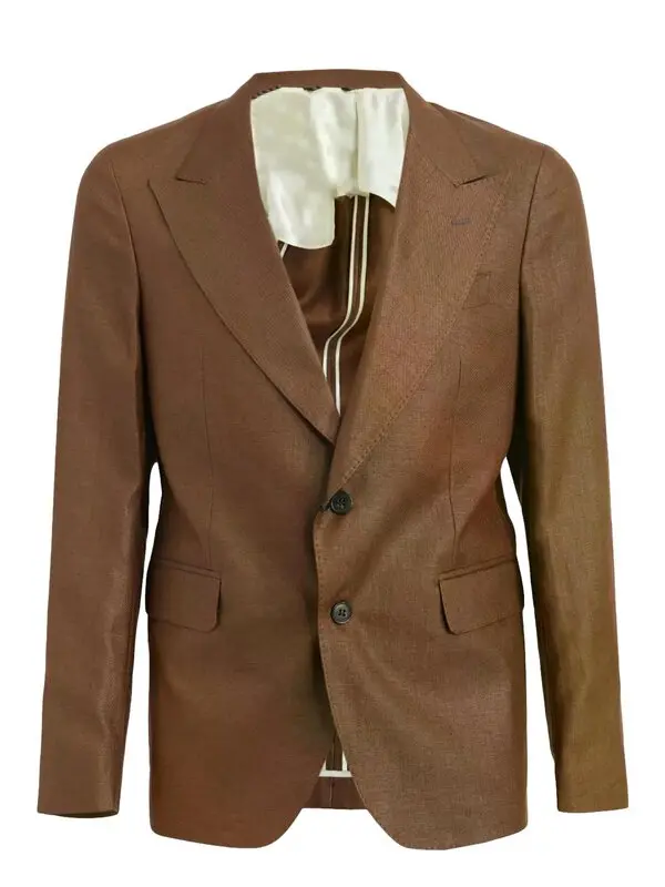 Brian Dales Single-breasted Blazer - Brown