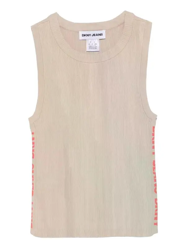 Dkny Logo-trim Vest - Neutrals
