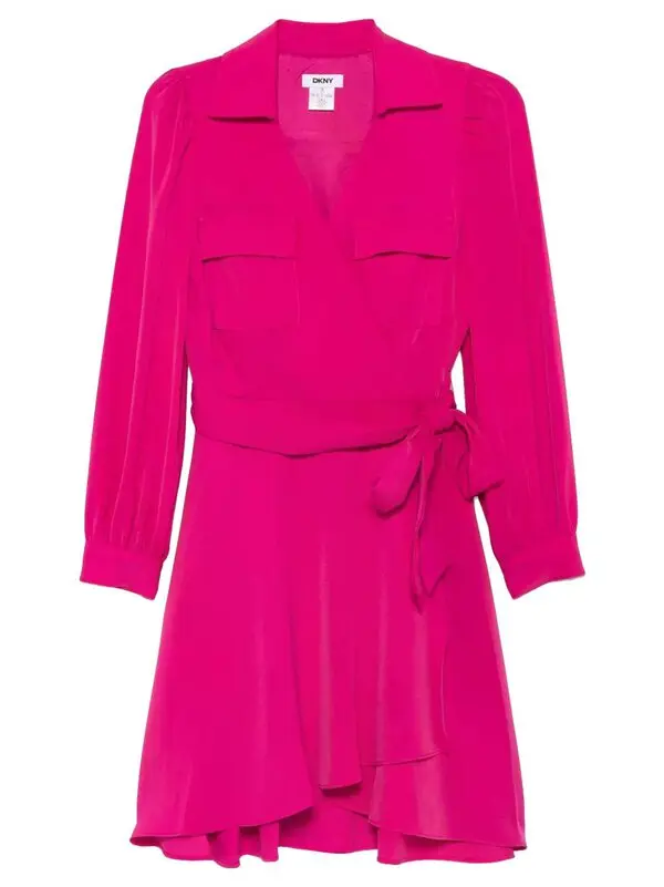 Dkny Belted Wrap Dress - Pink