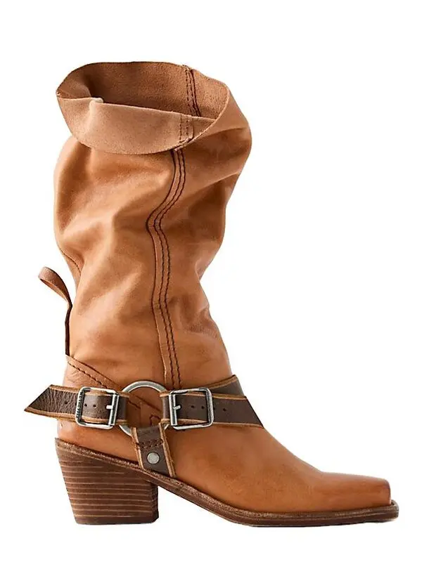 Free People We The Free Denver Buckle Boots - Vintage Tan Leather
