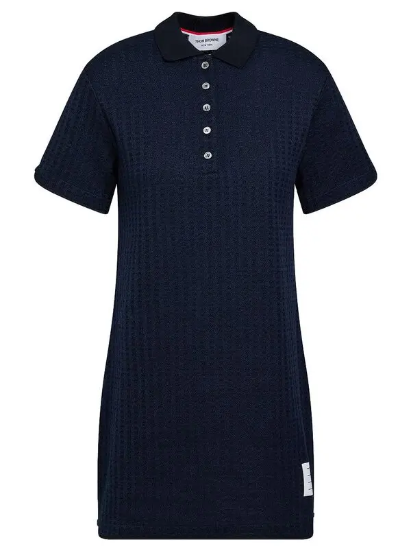 Thom Browne Jacquard-knit Mini Dress - Navy