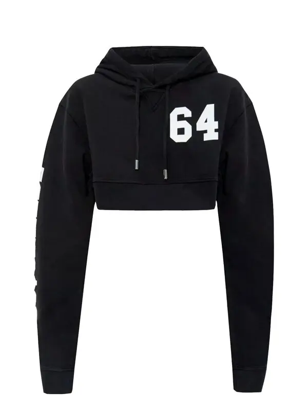 Dsquared2 Logo-print Cropped Hoodie - Black