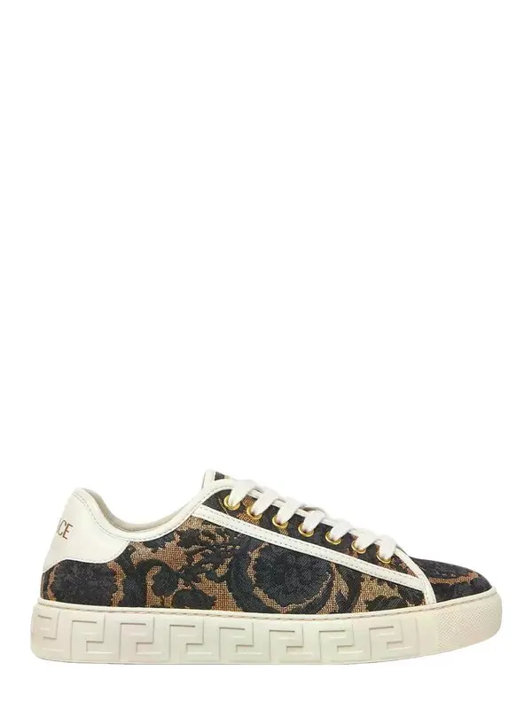 Versace Barocco Jacquard Greca Sneakers - Brown