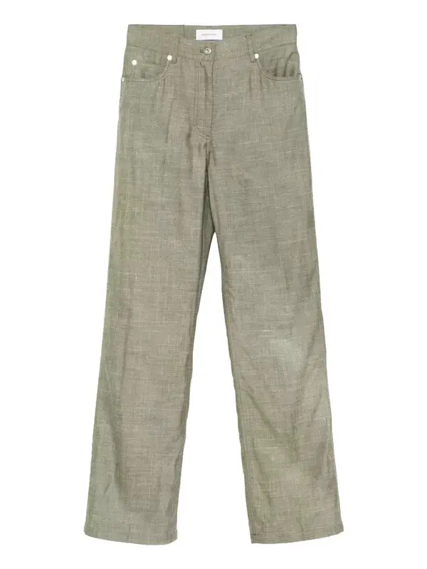 FERRAGAMO Straight Hem Trousers - Green