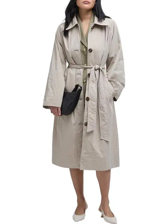 Barbour Garbo Showerproof Trench Coat - Light Sand Rosemary