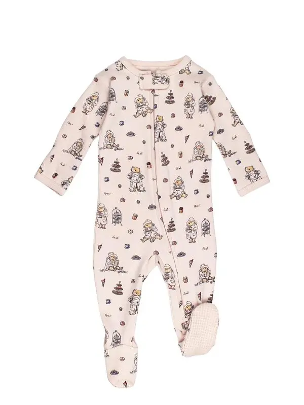 L'OVEDBABY X Paddington Bear™ Organic Cotton Zip Footie - Sweet Paddington