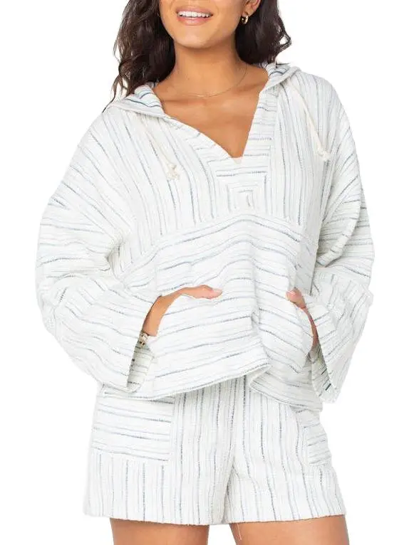 Roxy Rich Coast Stripe Hoodie - Cloud Dancer