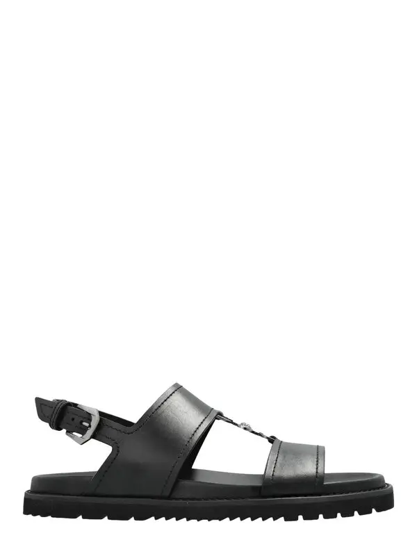 Versace Medusa Leather Sandals - Black