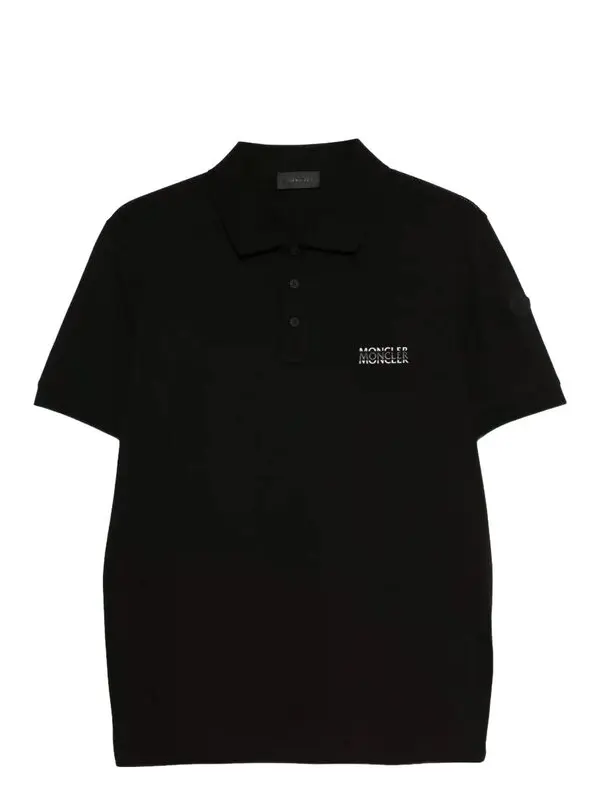 Moncler Logo-embroidered Polo Shirt - Black