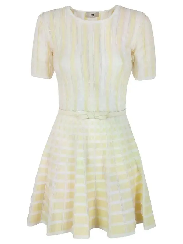 Elisabetta Franchi Striped Knit Dress - Yellow