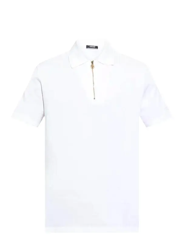 Versace Medusa Zip-up Polo Shirt - White