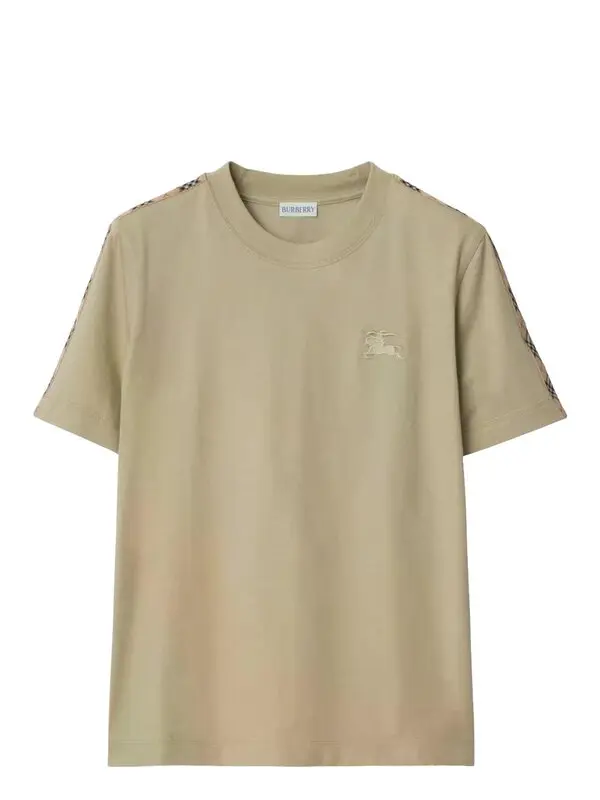 Burberry Logo-embroidered T-shirt - Neutrals