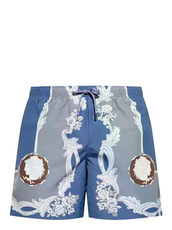 Versace Cameo Swim Shorts - Blue