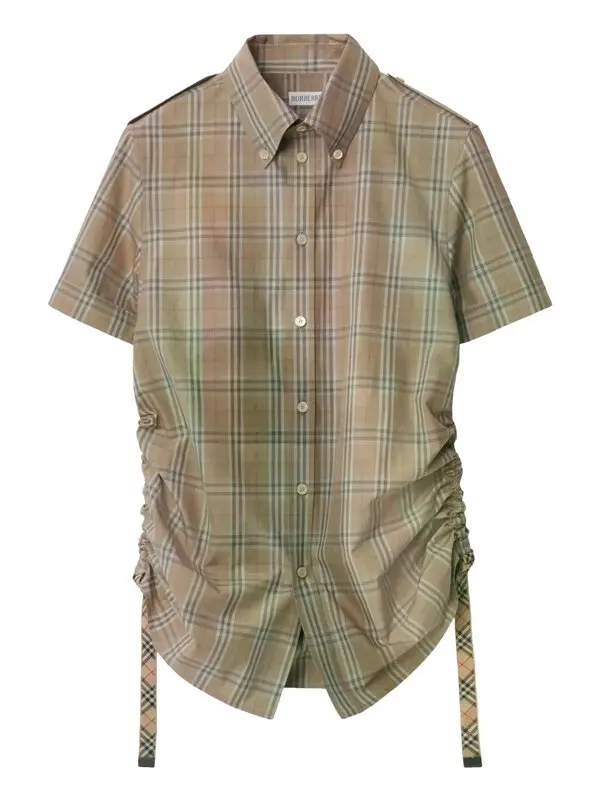 Burberry Checkered Cotton Shirt - Neutrals