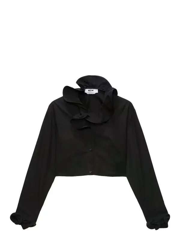 MSGM Ruffled Shirt - Black