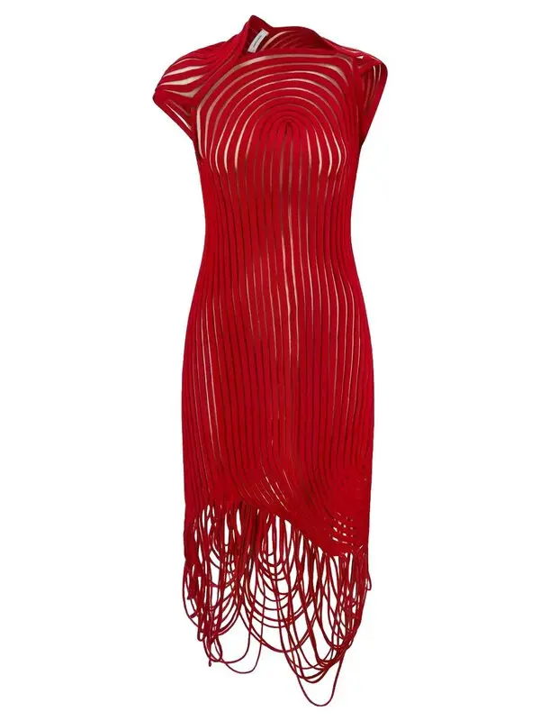 FERRAGAMO Asymmetric Mini Dress - Red