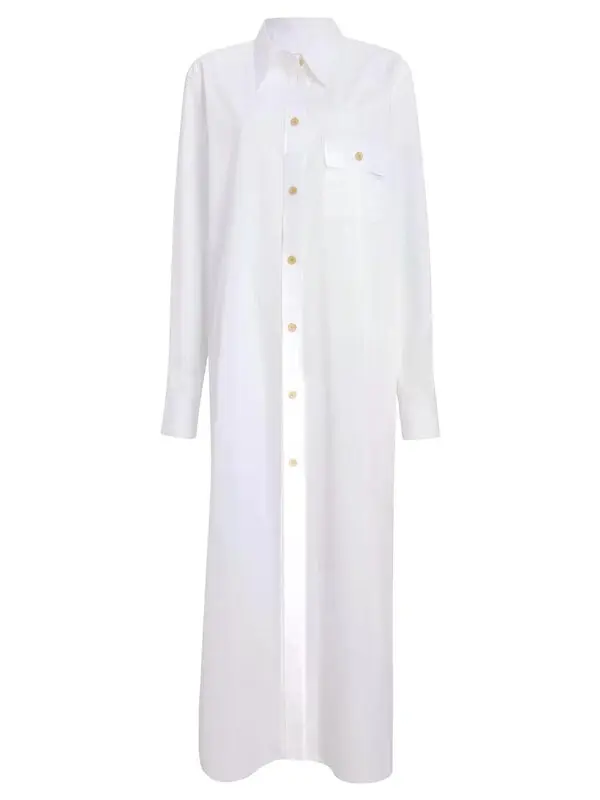 Khaite Wyatt Maxi Shirt Dress - White