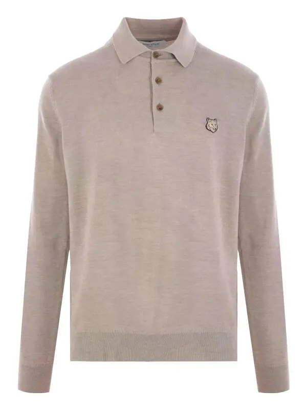 Maison Kitsuné Bold Fox Head Polo Shirt - Neutrals