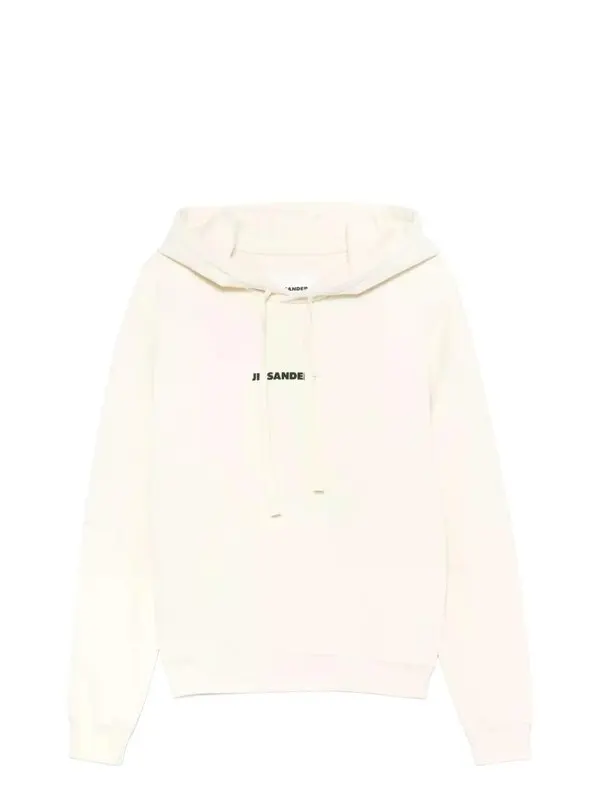 JIL SANDER Logo-print Hoodie - Neutrals