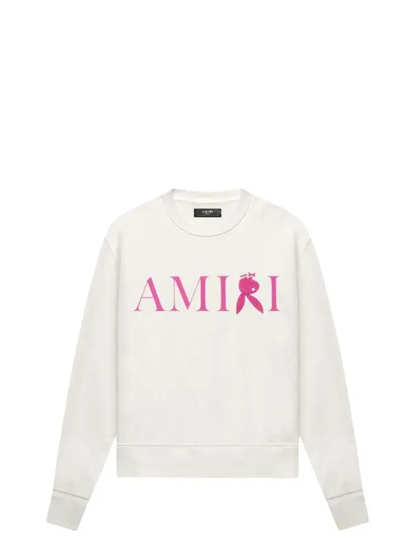 Amiri Reverse Bunny Crewneck Sweatshirt - Blanc/peacock