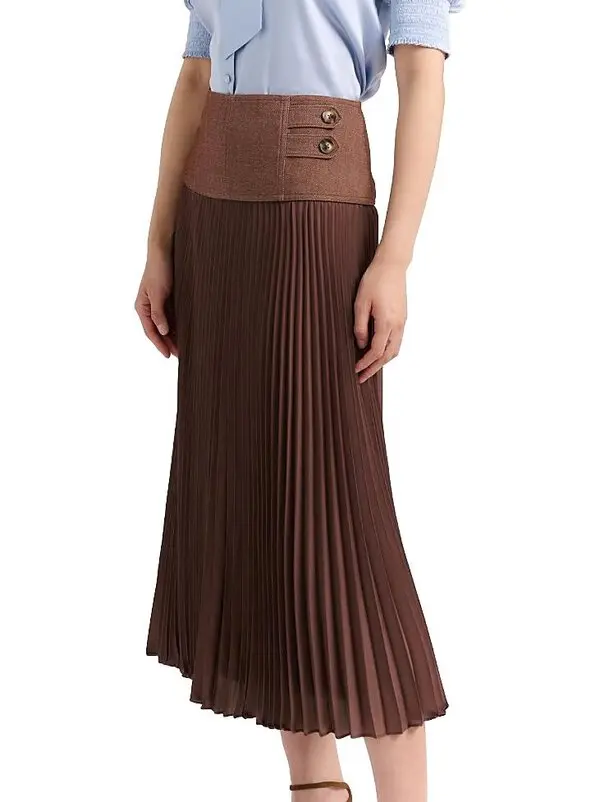 CARTOLINA Estelle Striped Skirt - Mocha