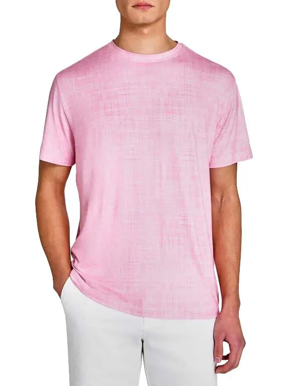 CON.STRUCT Regular Fit Chambray Recycled Performance Golf T-shirt - Coral