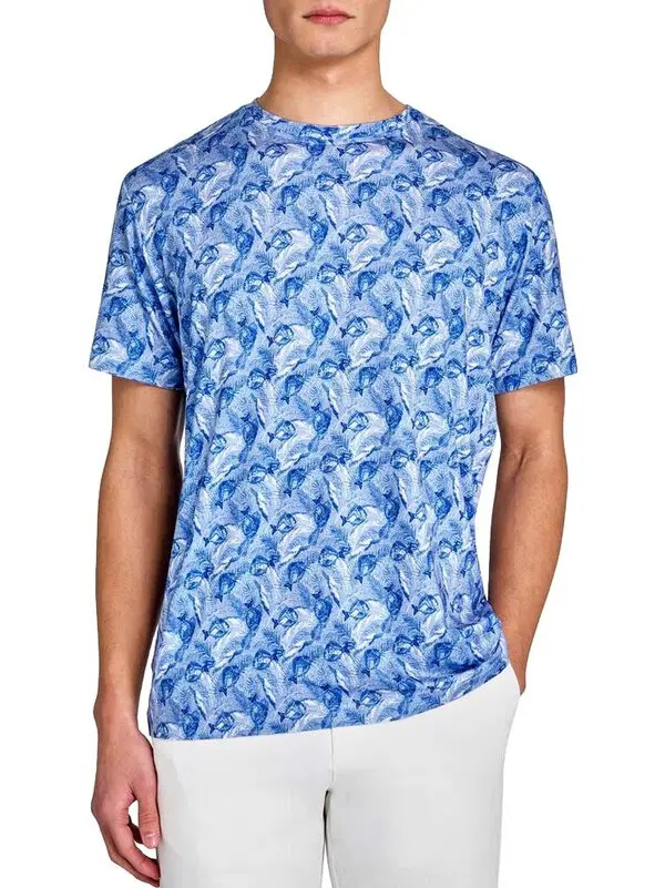 CON.STRUCT Regular Fit Fish Headphones Recycled Performance Golf T-shirt - Navy