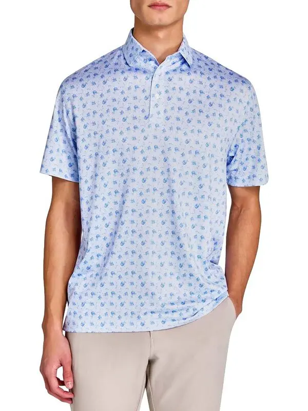 CON.STRUCT Regular Fit Fit Happy Hour Recycled Performance Golf Polo - Lt Blue