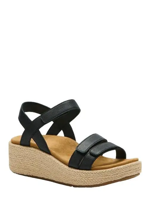 ABEO Solstice Strappy Platform Espadrille Sandals - Black - Regular