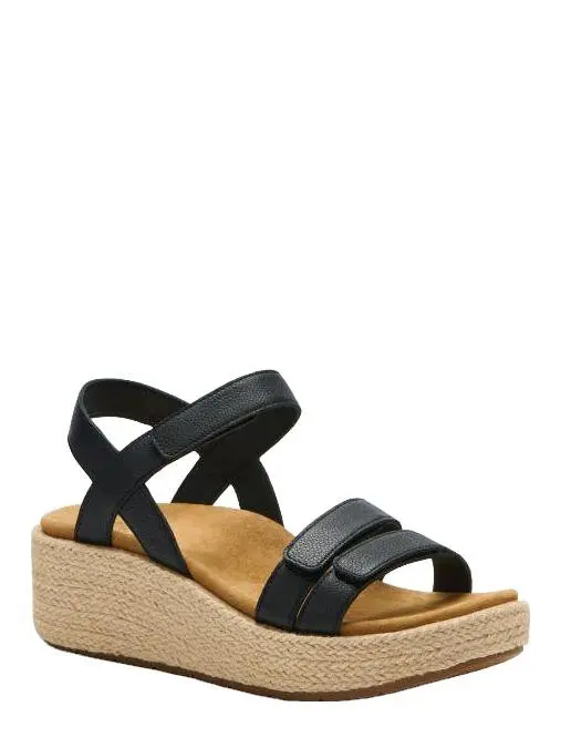 ABEO Solstice Strappy Platform Espadrille Sandals - Black - Regular
