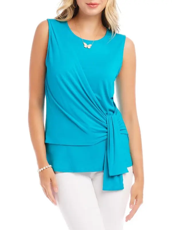 Karen Kane Drape Side Tank - Teal