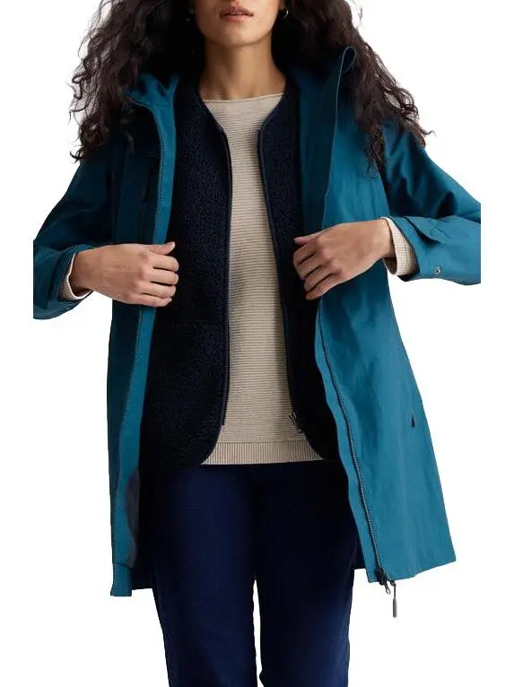 SEASALT CORNWALL Coverack Waterproof Organic Cotton Blend Raincoat With Removable Hood - Raincloud