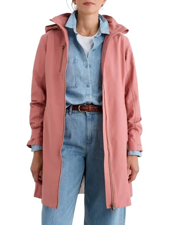SEASALT CORNWALL Coverack Waterproof Organic Cotton Raincoat - Rose Dew