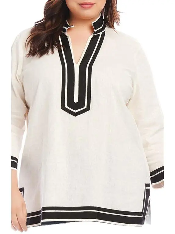 Karen Kane St. Tropez Linen Blend Tunic - White