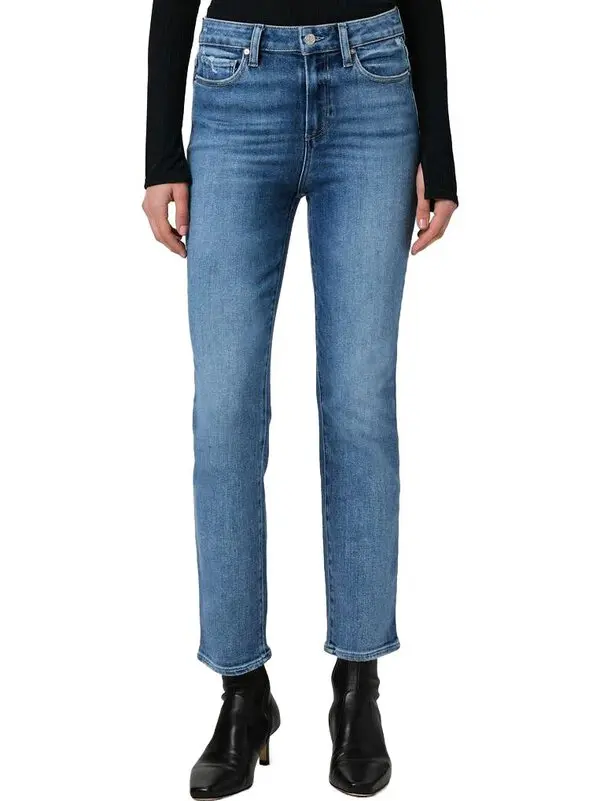 Paige Cindy Straight Leg Jeans - Olivin Distressed