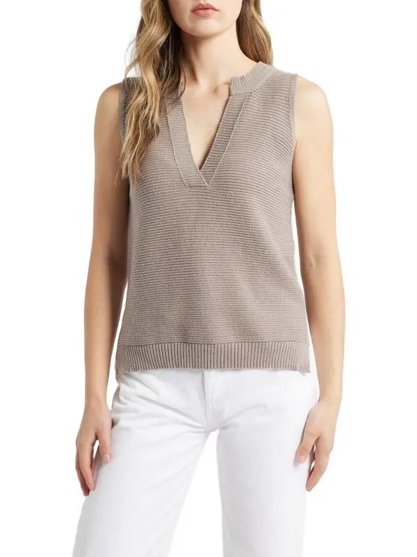 525 America 525 Lillian Relaxed Rib Sweater Tank - Moon Rock