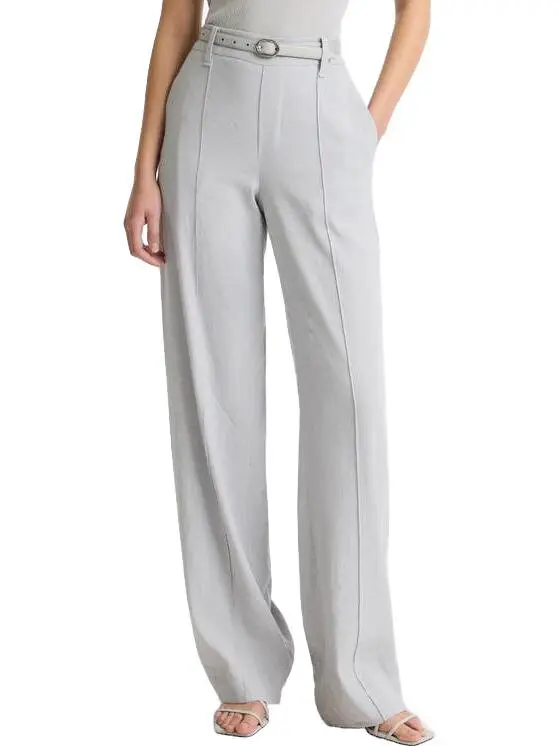 Vince High-waist Pull-on Stretch Linen-blend Pants - Bay Mist