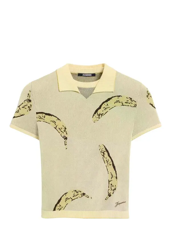 Jacquemus Intarsia-knit T-shirt - Yellow