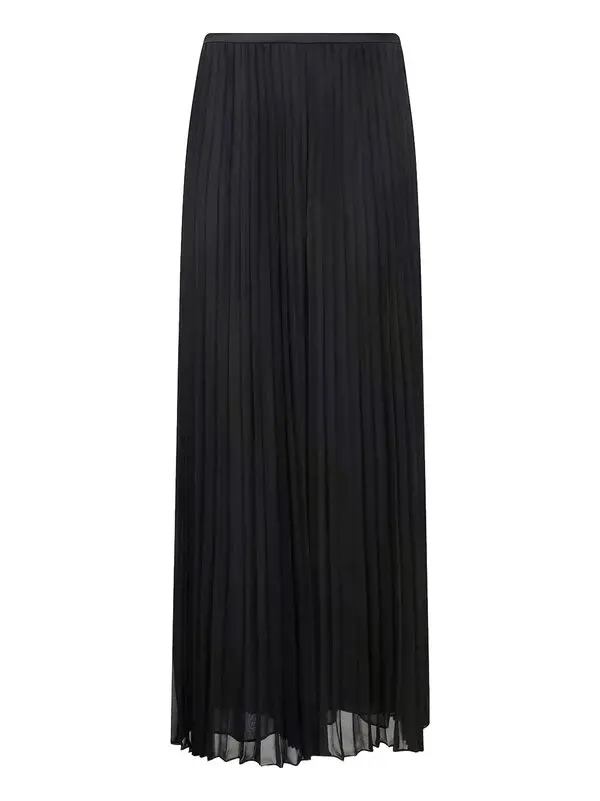 Emporio Armani Georgette Pleated Trousers - Black