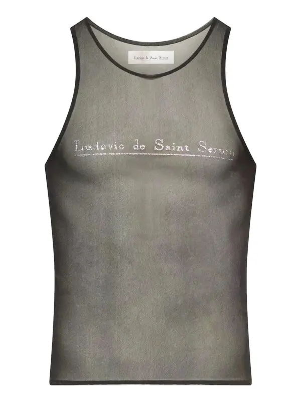 LUDOVIC DE SAINT SERNIN Crystal-embellished Top - Black