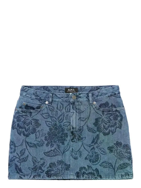 A.p.c. Floral Mini Skirt - Blue