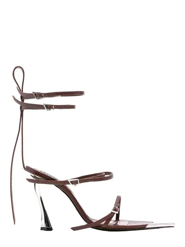 MUGLER 95mm Fang Sandals - Brown