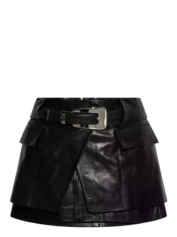 IRO PARIS Leather Mini Skirt - Black