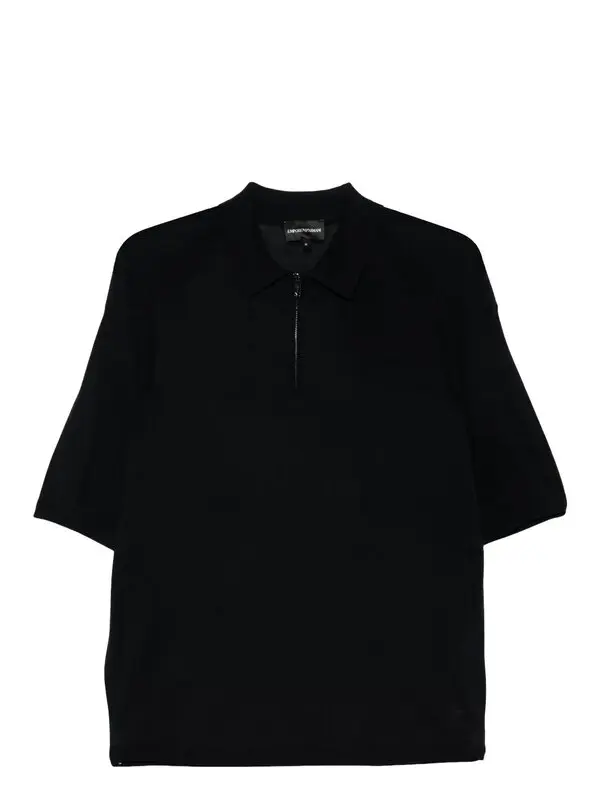 Emporio Armani Fine-knit Polo Shirt - Blue
