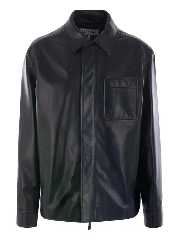 Loewe Leather Overshirt - Black