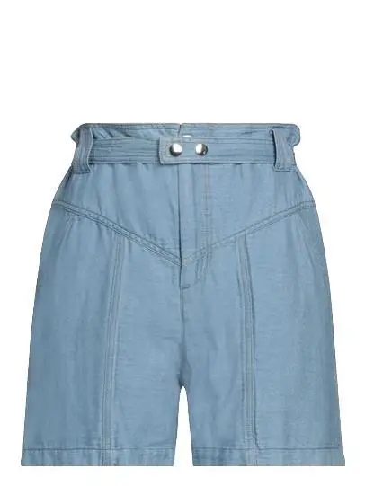 Isabel Marant Denim Shorts In Cotton And Linen - Blue