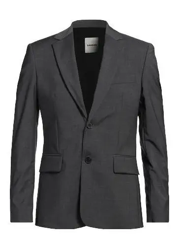 Sandro Blazer Charcoal Size Virgin Wool - Grey