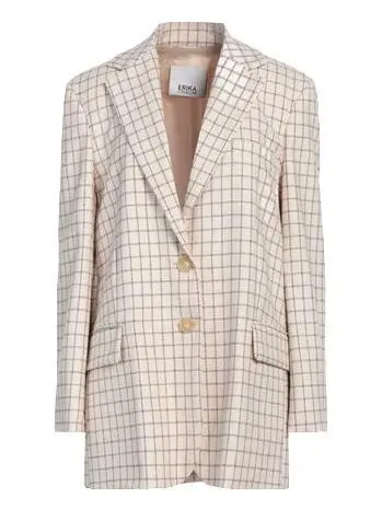 Erika Cavallini Single-breasted Checked Flannel Blazer - White