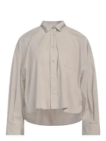 Brunello Cucinelli Shirt In Cotton, Polyamide, Elastane, And Silk - Grey