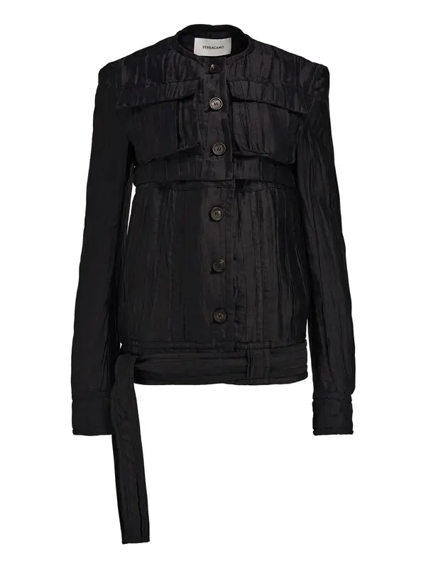 FERRAGAMO Silk Organza Jacket - Black